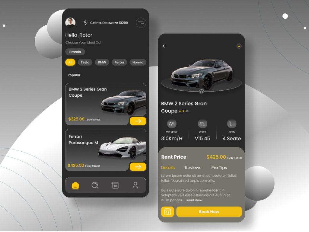 Best Car Rental App & UX/UI Design - Techsuf