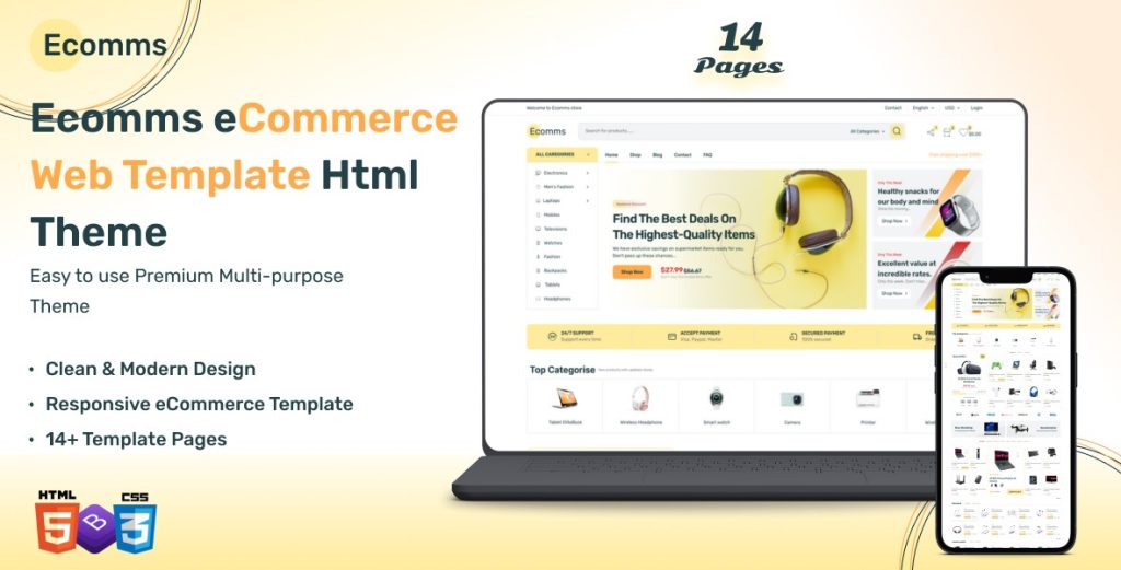 Ecom - Next-gen Multipurpose E-commerce theme Design - Techsuf