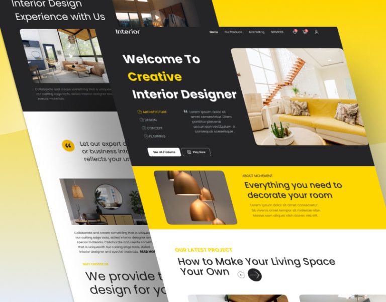 Interior Design Website Template - Techsuf