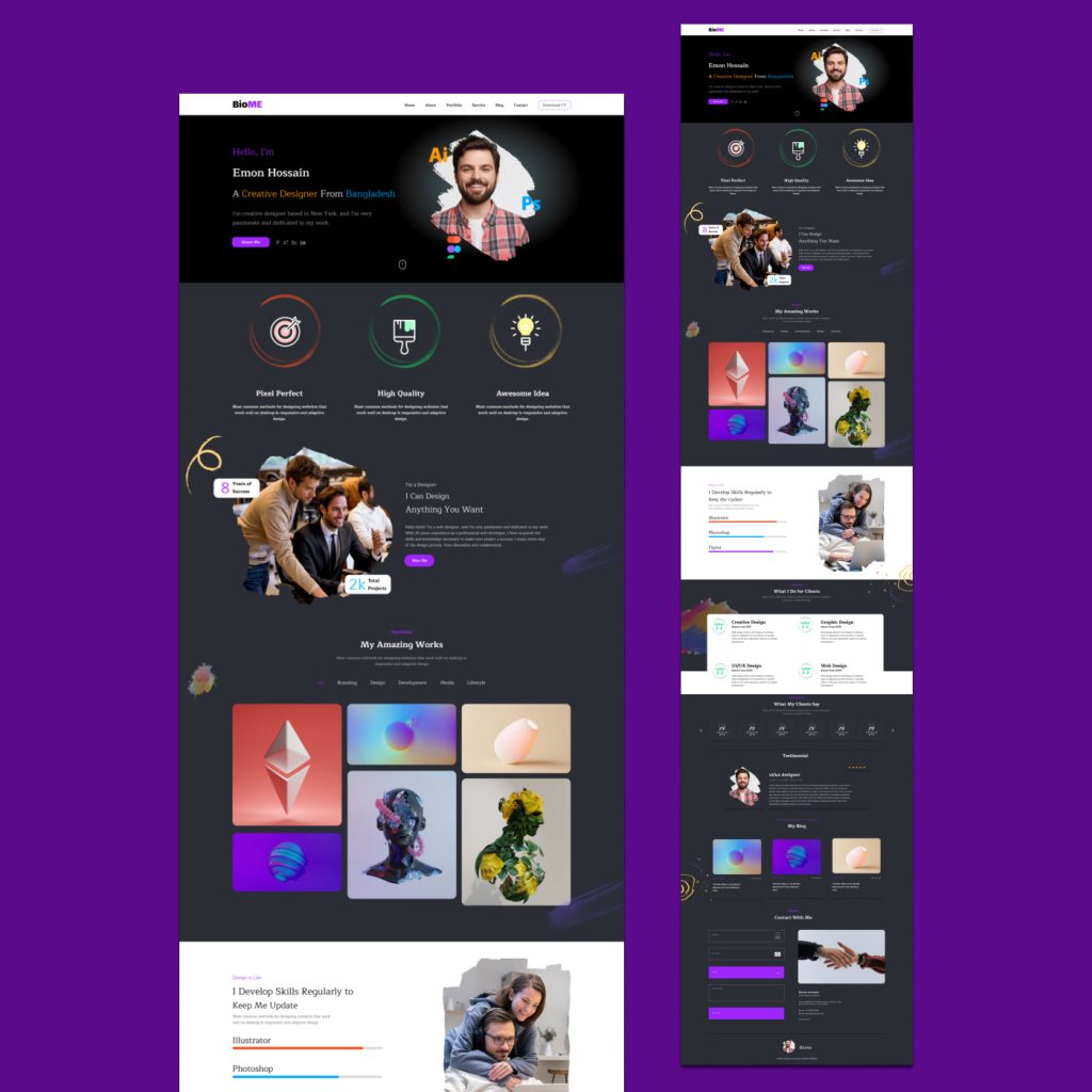Resume Website Template Design - Techsuf
