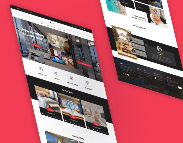 luxury Hotel Management Website Template Design - Techsuf